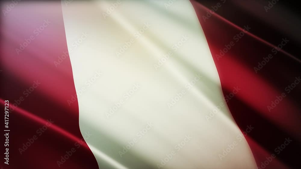 4k Peru National flag slow waving with visible wrinkles in Peruvian ...