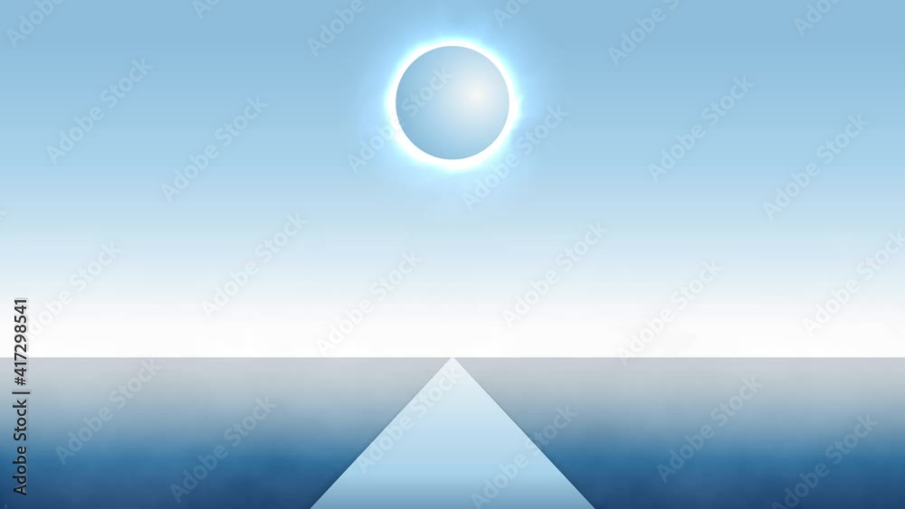 Abstract landscape with alien nature and road looping animation ...