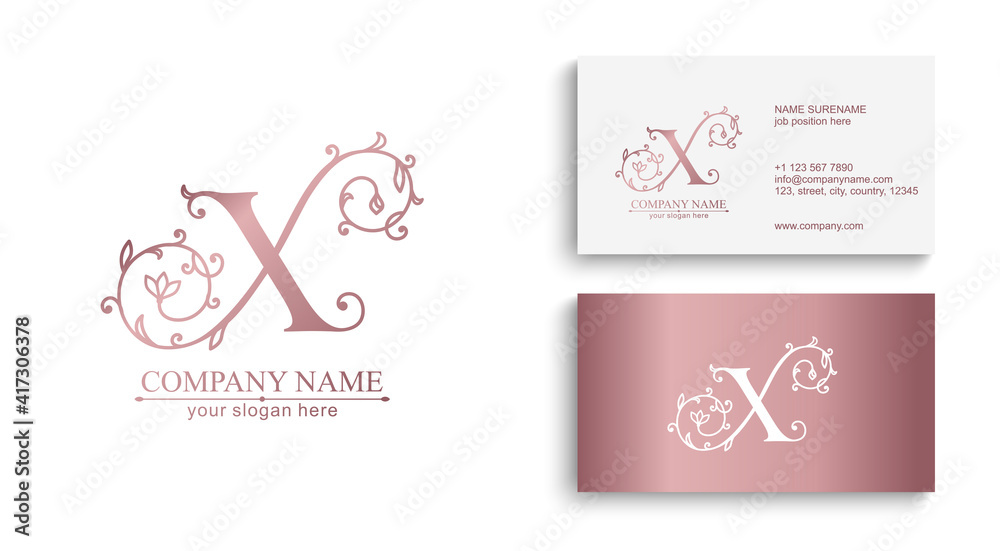 Premium Vector X logo. Monnogram, lettering and business cards ...