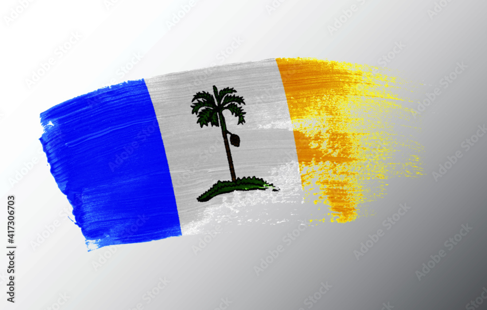 Pulau Pinang, Malaysia flag illustrated on paint brush stroke Stock ...