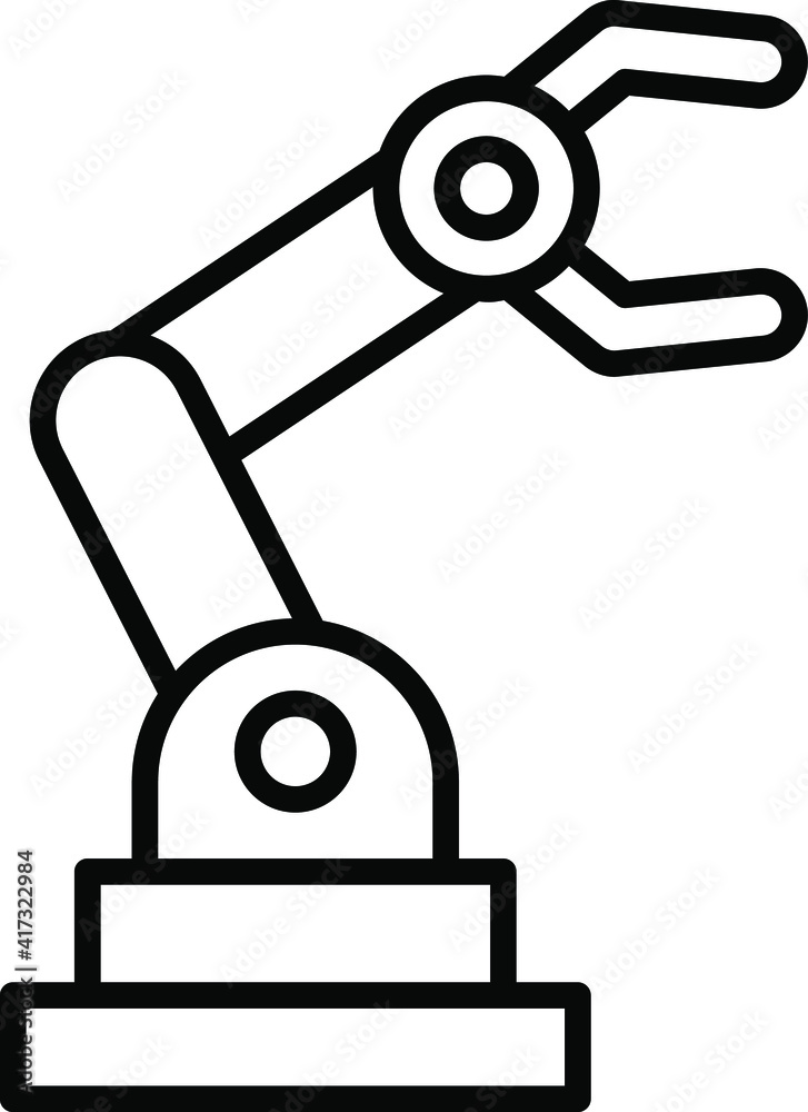 Robotic Arm Concept, Industry 4 Sign Vector line Icon Design, Internet ...