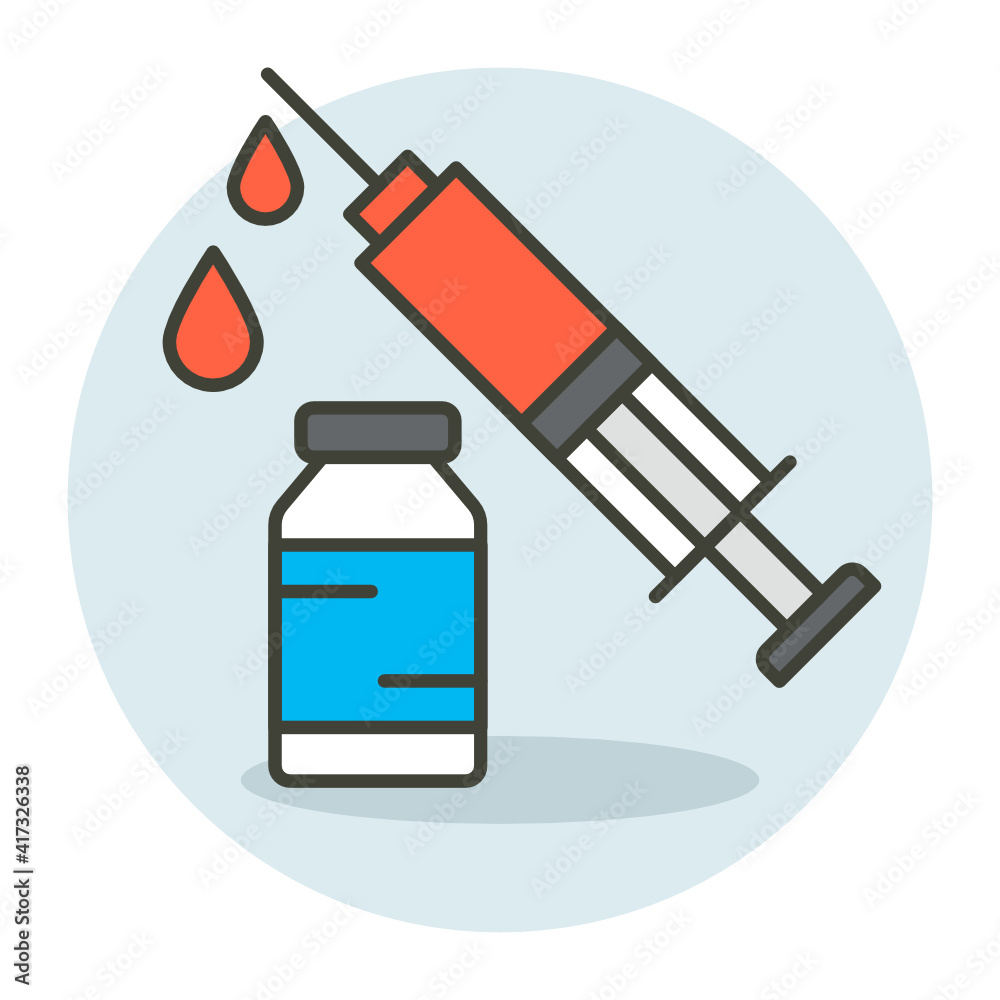 Anabolic steroids Concept, Androgens and injections Vector color line ...
