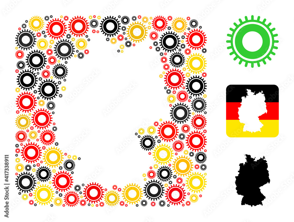 Germany map stencil mosaic. Subtraction rounded rectangle collage ...