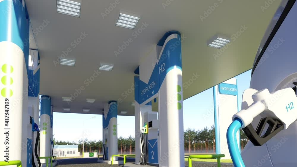 Hydrogen Refueling The Car On The Filling Station For Eco Friendly ...