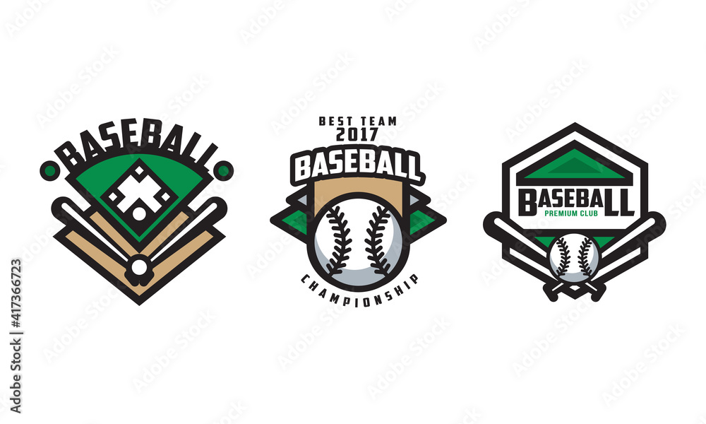 Baseball Championship Logo Design Set, Sport Team, Club Identity Retro ...