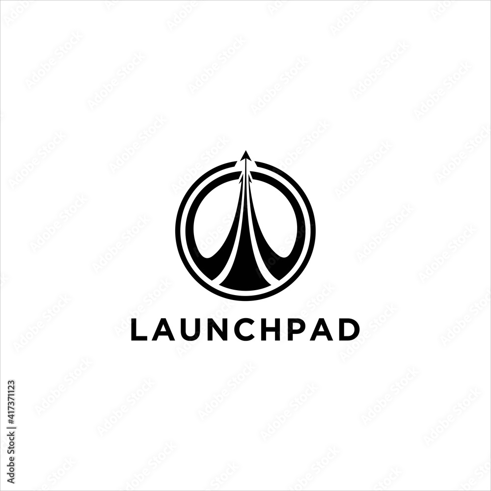 Launchpad Logo Design and Technology Start up Vector Illustration Stock ...