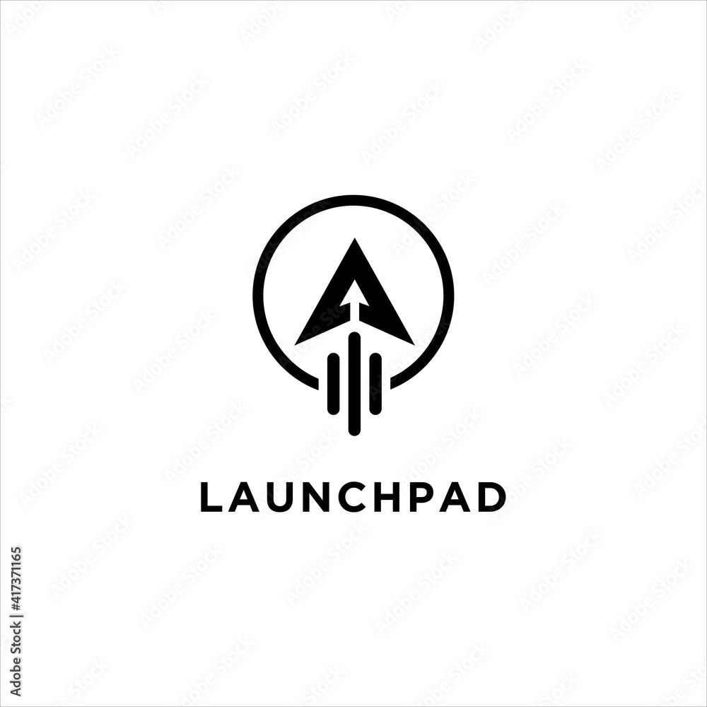 Launchpad Logo Design and Technology Start up Vector Illustration Stock ...