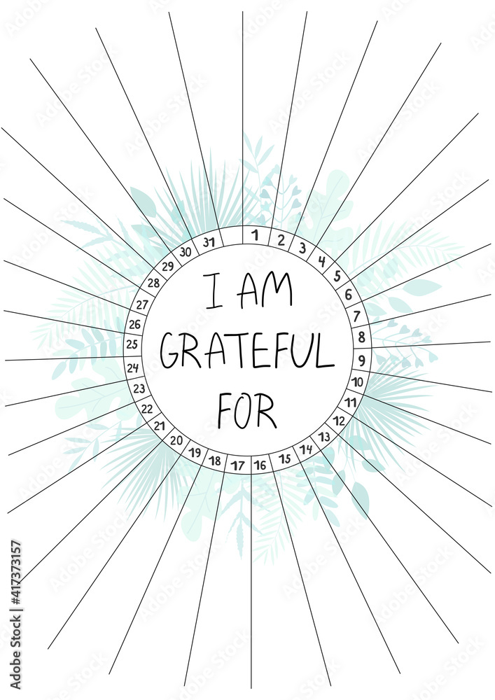 Gratitude log, printable A4 paper sheet with blank lines to fill and ...