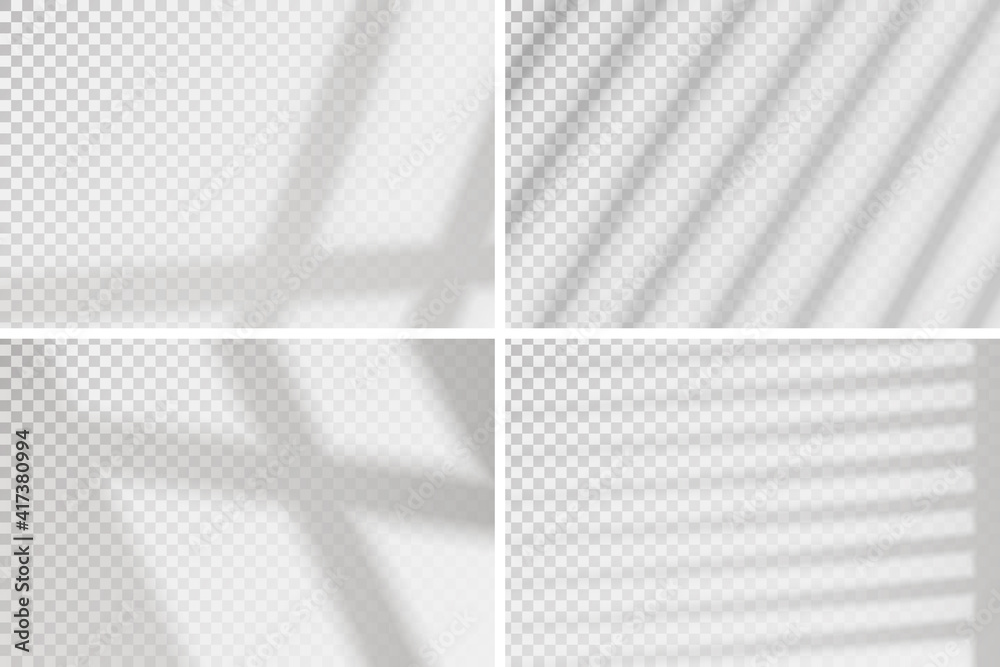 Overlay window effect on transparent background. Set of four scenes of ...