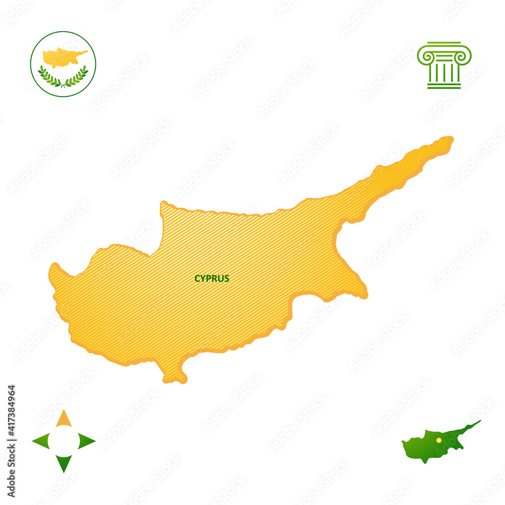 simple outline map of cyprus Stock Vector | Adobe Stock