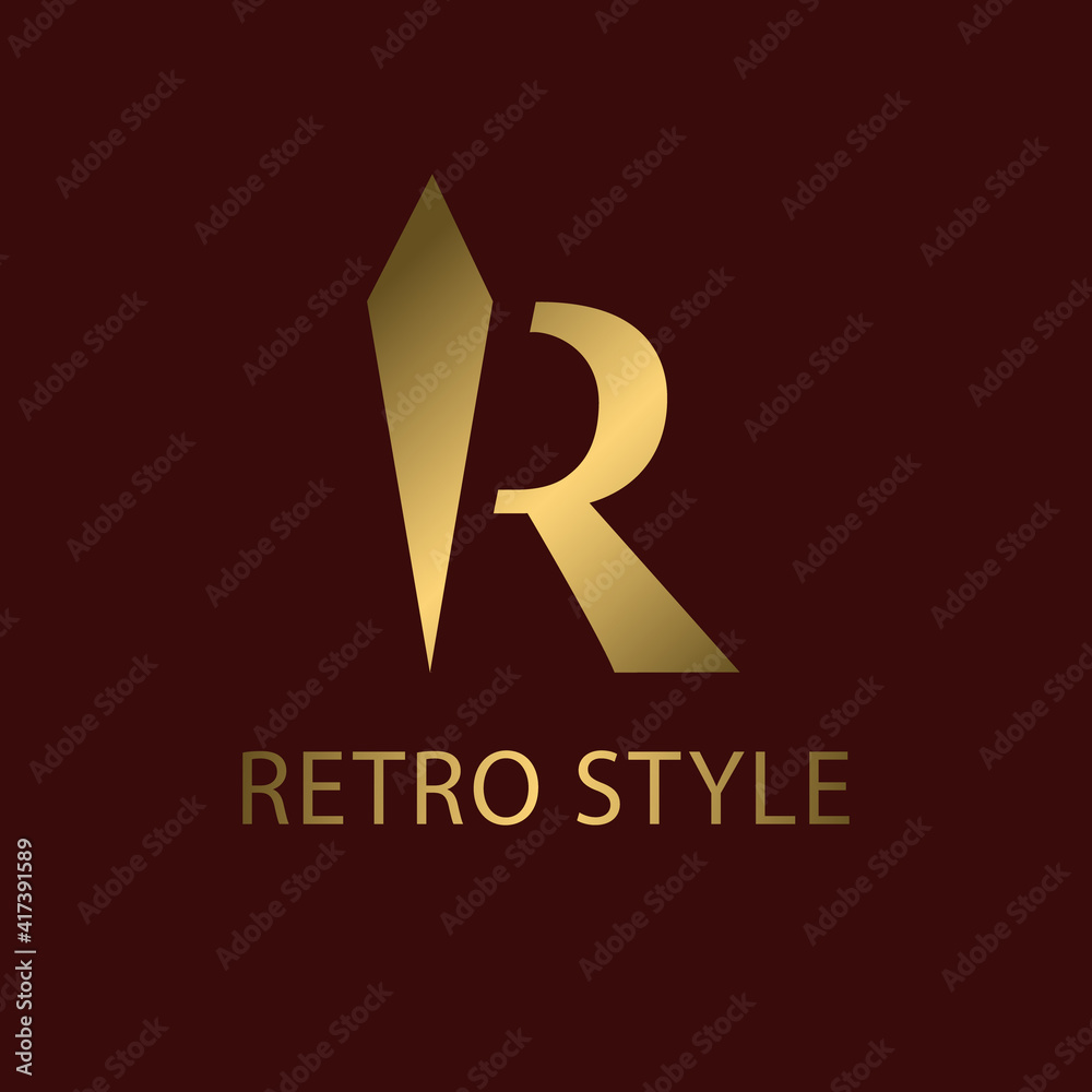 Capital Letter R. Retro Style. Creative Insignia. Abstract Logo. Simple ...