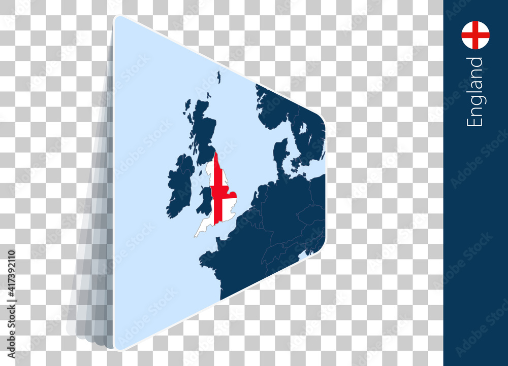 England map and flag on transparent background. Stock Vector | Adobe Stock