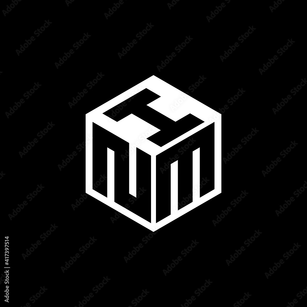 NMI letter logo design with black background in illustrator, cube logo ...