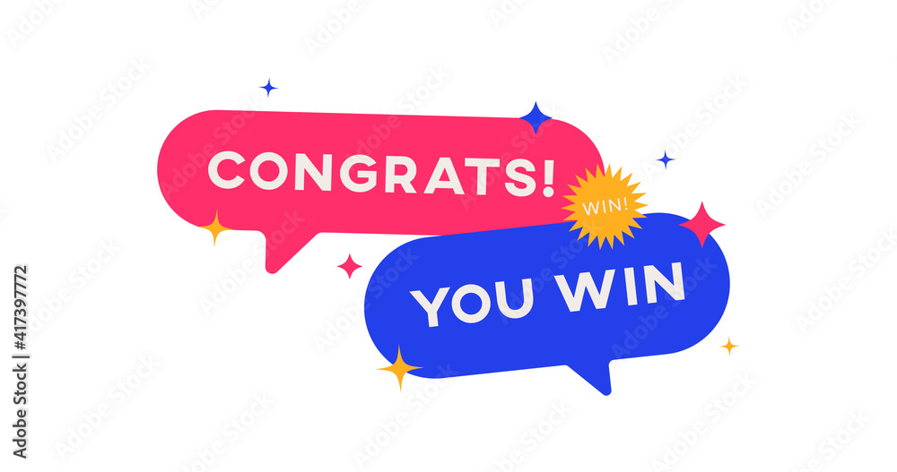 Poster Congrats You Win Vector Banner. Congratulations to Winner ...