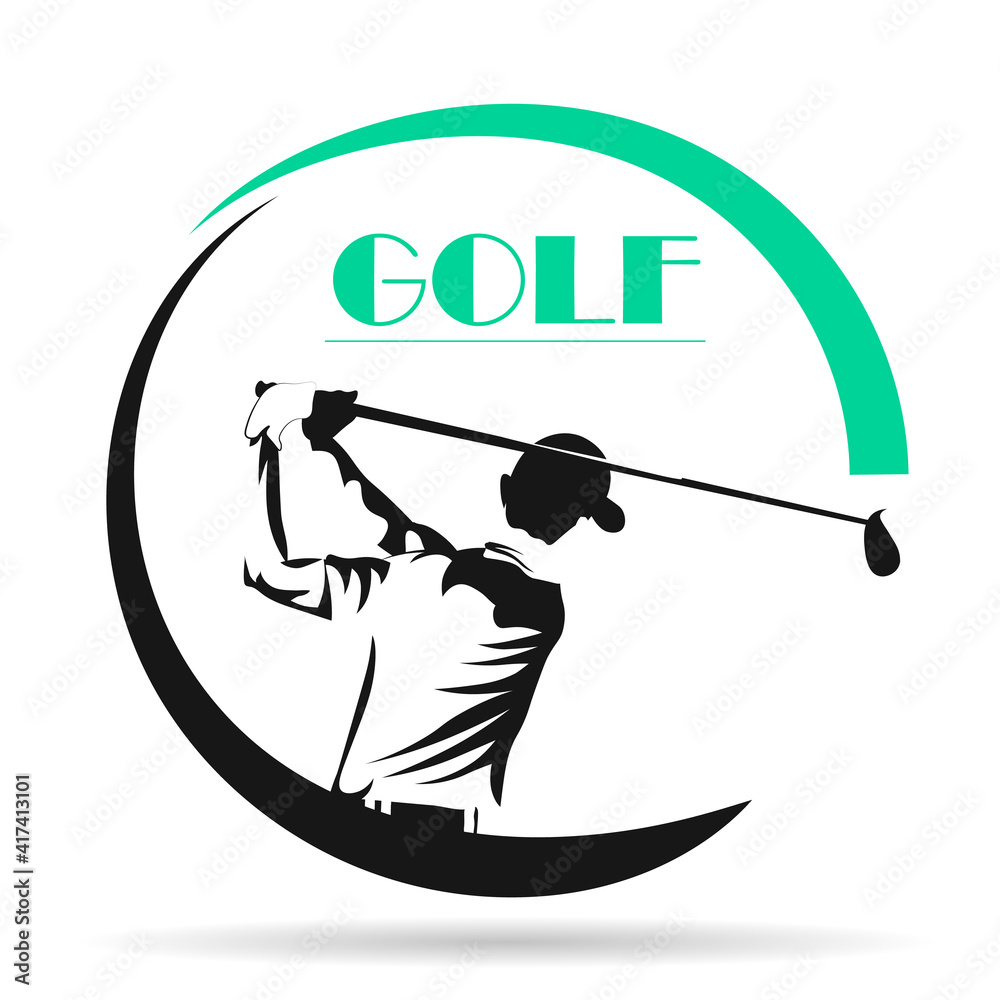Abstract golf player from splash. Golf player vector logo, abstract ...