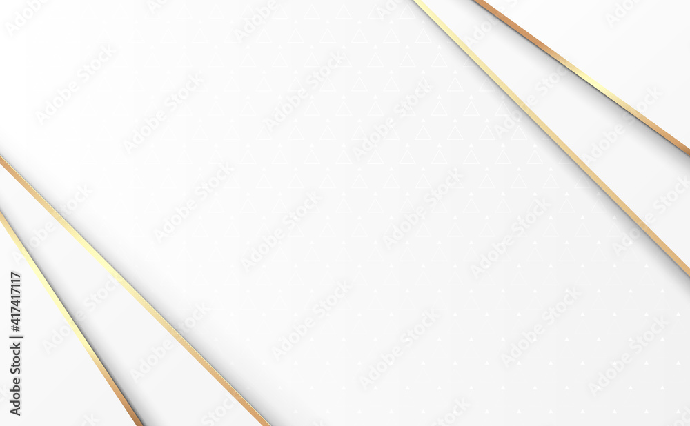Abstract simple geometric shape luxury gold trim and white background ...