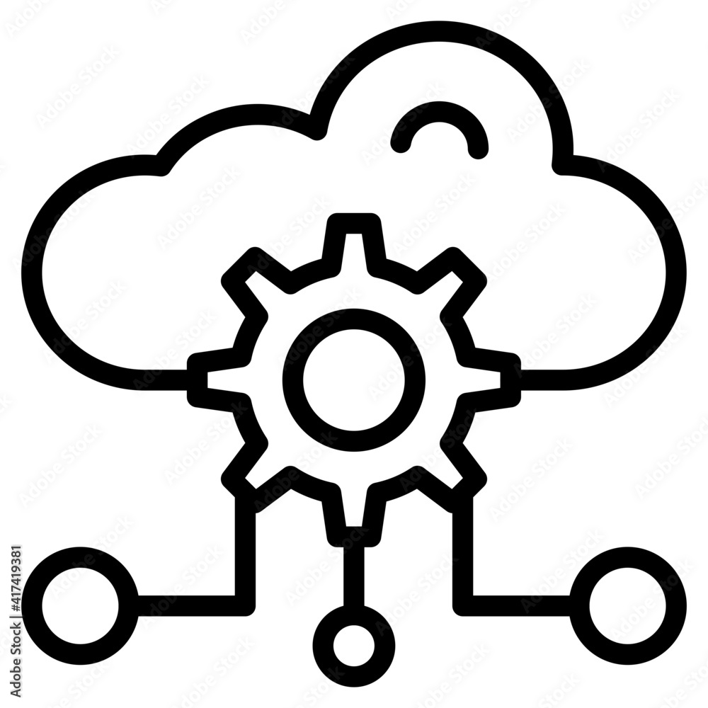 gear with cloud, an icon of cloud setting Stock Vector | Adobe Stock