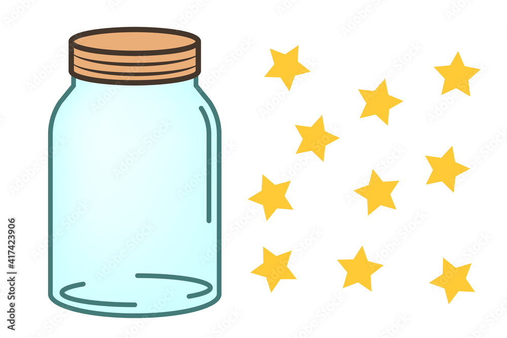 Star reward jar clipart icon. Clipart image isolated on white ...