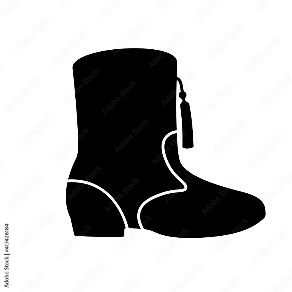 Drill team boots glyph icon. Clipart image isolated on white background ...