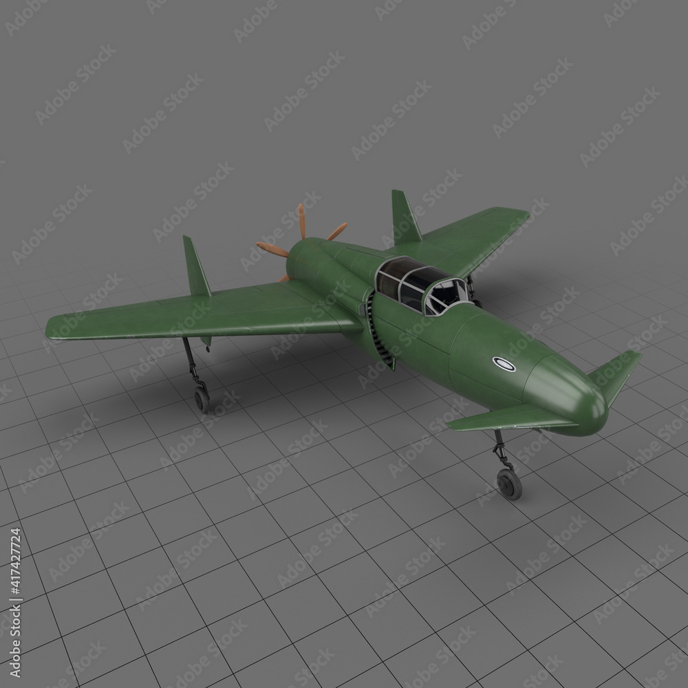 Canard airplane landed Stock 3D asset | Adobe Stock