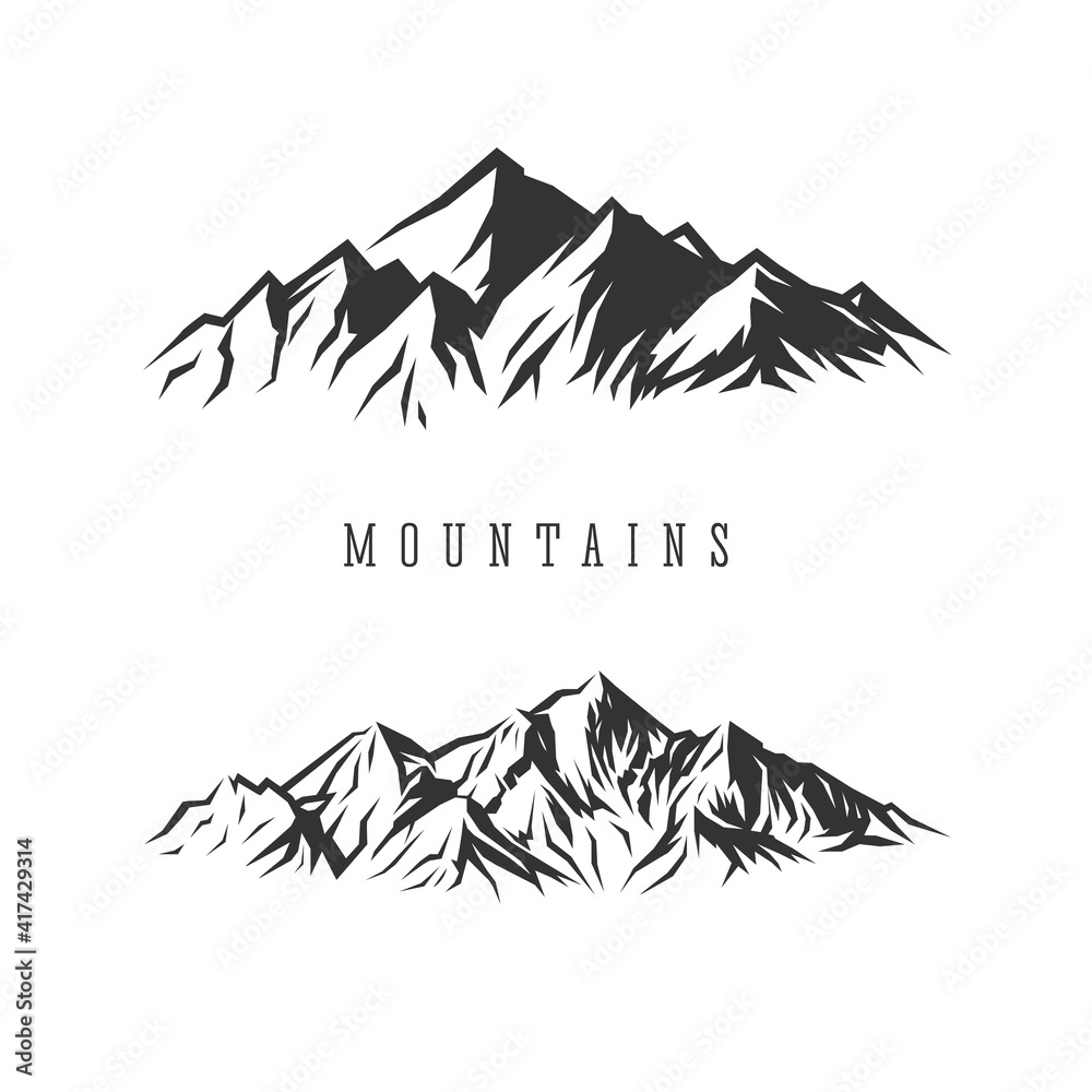 Vector illustration of mountains. Stock Vector | Adobe Stock