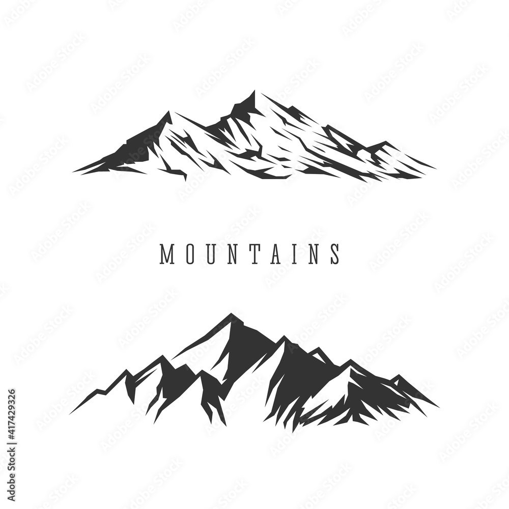 Vector illustration of mountains. Stock Vector | Adobe Stock