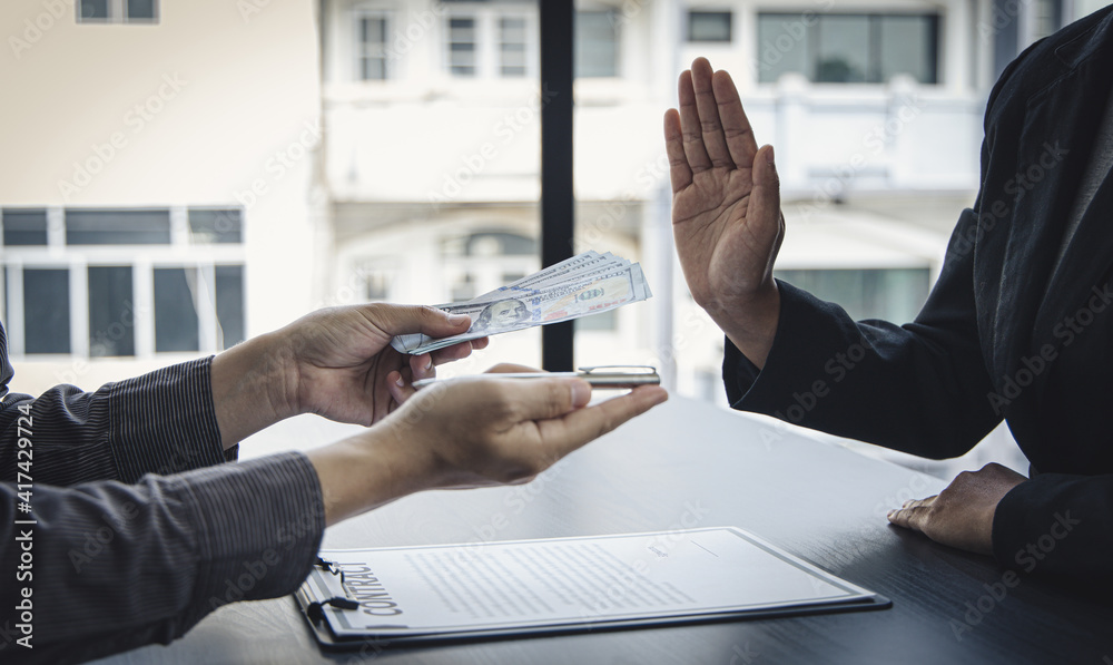 Businessmen refuse to accept money bribery or fraud or cheat, Combating ...
