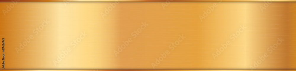 long gold ribbon banner with gold frame on white background Stock ...