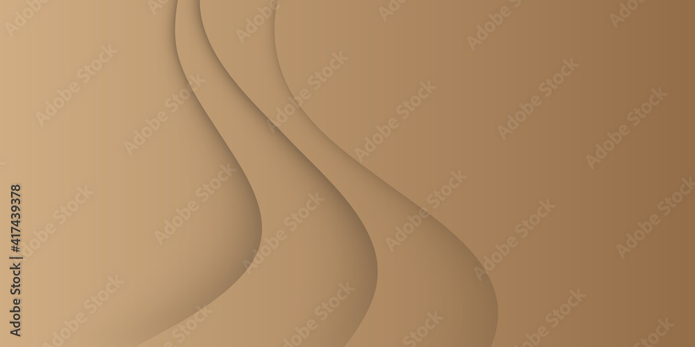 Modern simple brown pastel abstract background with wave element shape ...