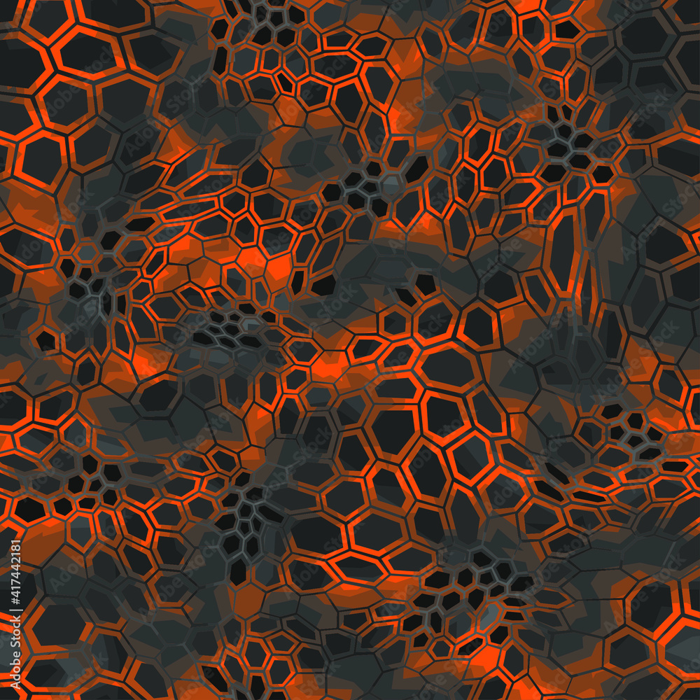 Hexagonal camouflage seamless patern. Abstract modern endless digital ...