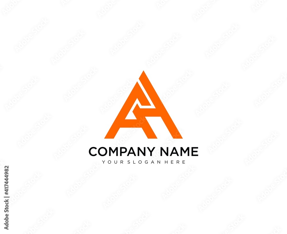 AH lettering logo design. Creative minimal monochrome monogram symbol ...