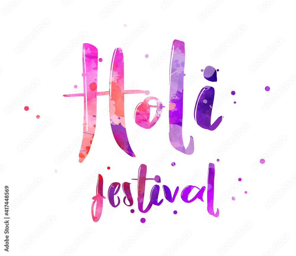 "Holi festival" calligraphy message. Indian spring festival. Festival ...