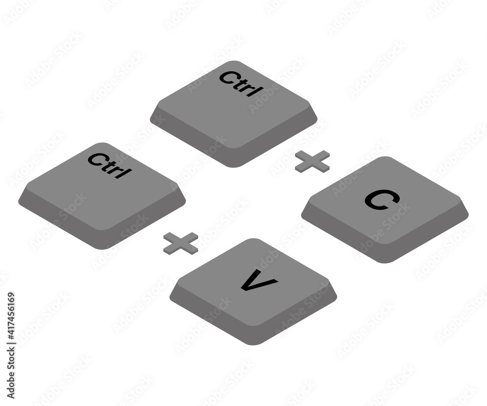 Ctrl C, Ctrl V keys on the keyboard, copy and paste the key combination ...