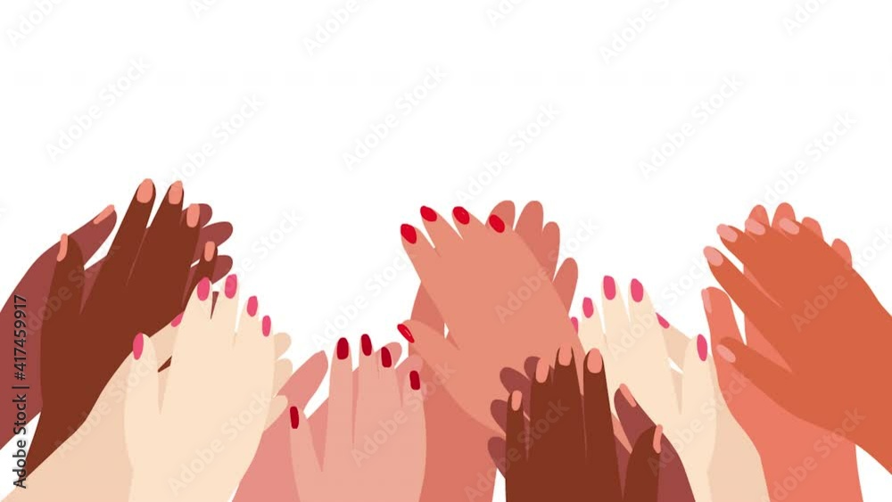 Women's hands clap. Applause. Group of hands. Joyful emotions. White ...