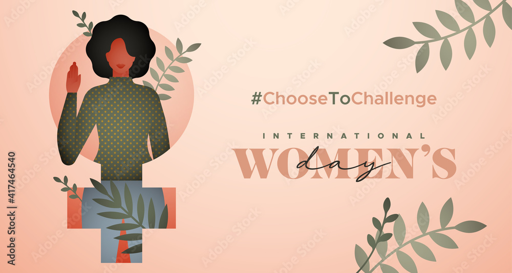 Women's Day choose to challenge black woman card Stock Vector | Adobe Stock