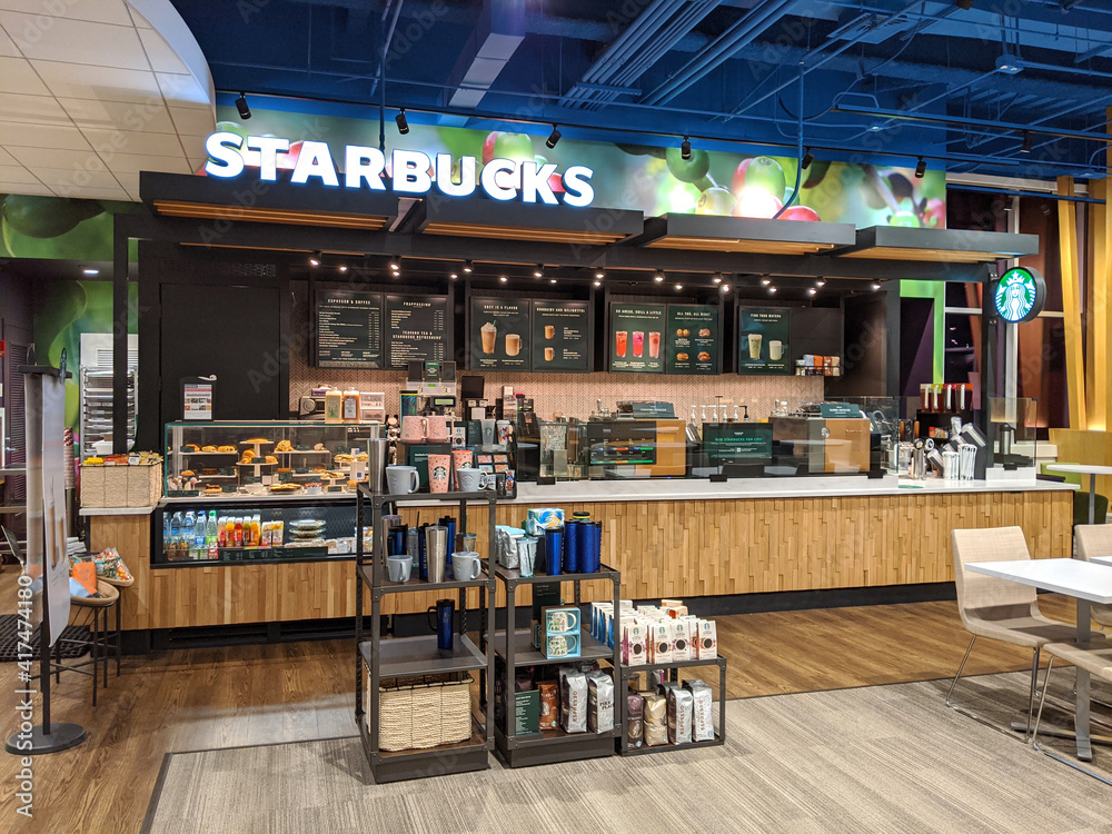 Inside Starbucks Store