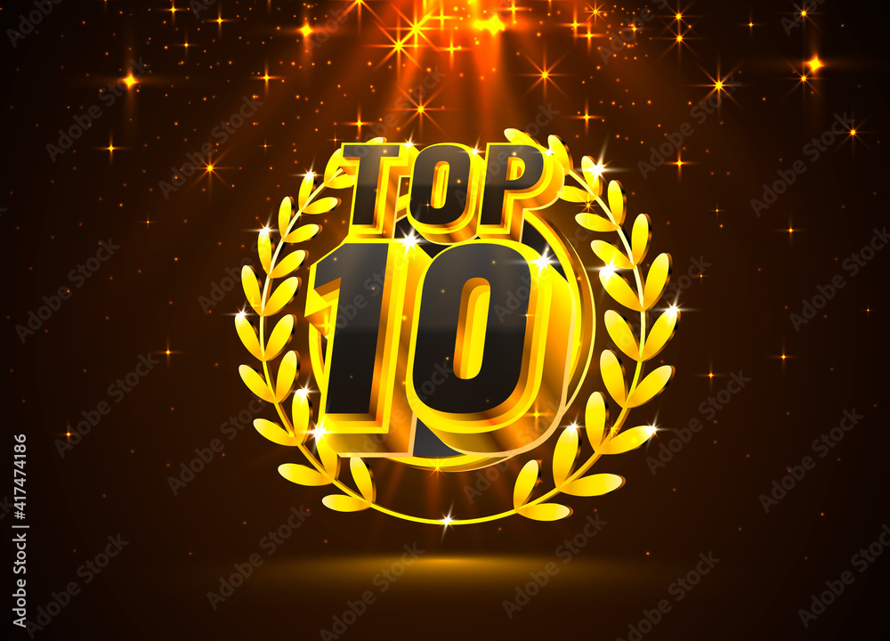 Top 10 best podium award sign, golden object. Vector Stock Vector ...