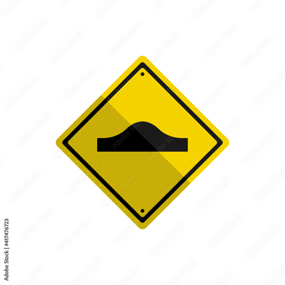 Speed bump warning sign. Road bump icon. Stock Vector | Adobe Stock