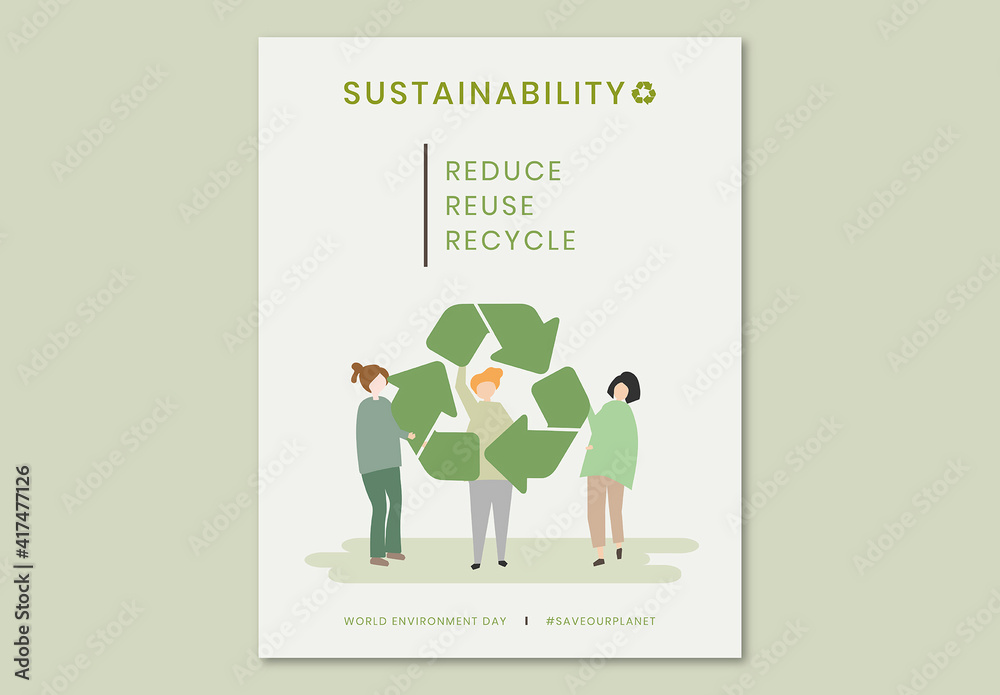 Environment Sustainability Flyer Layout Stock Template | Adobe Stock