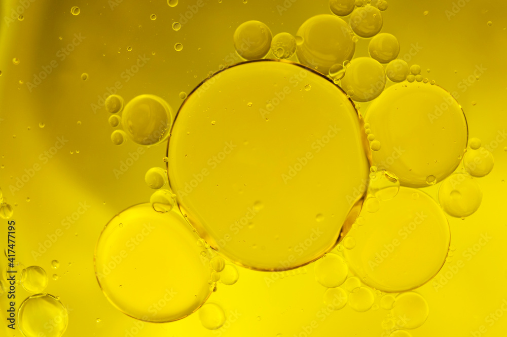 Oil in water emulsion, greasy drops and abstract backgrounds concept ...