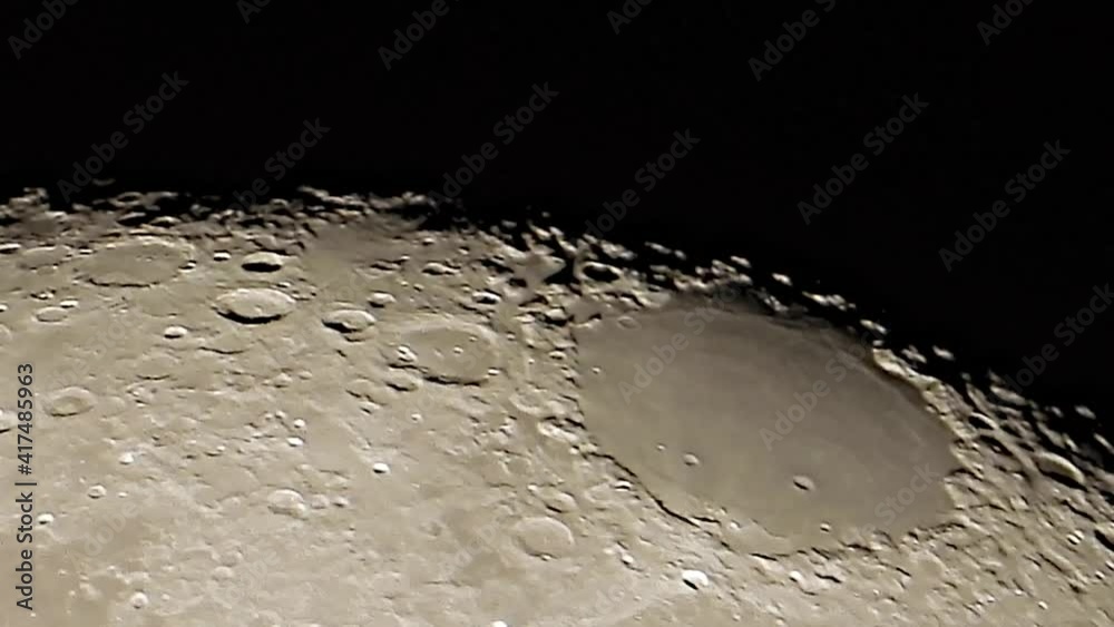 Full moon craters with mega tele zoom telescope. Solar System moon ...