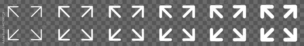 Full Screen Icon White | Big Size Illustration | Video Expand Button ...