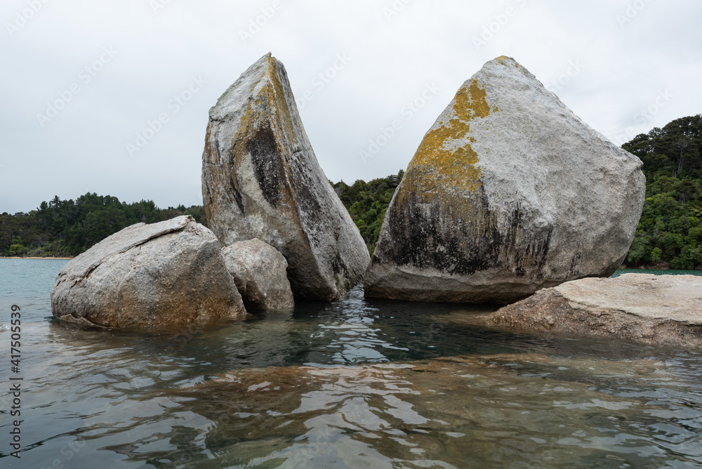 Split Apple Rock, or Tokangawha. This is a large granite boulder that ...