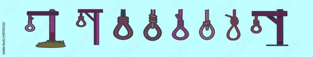 set of gallows cartoon icon design template with various models. vector ...