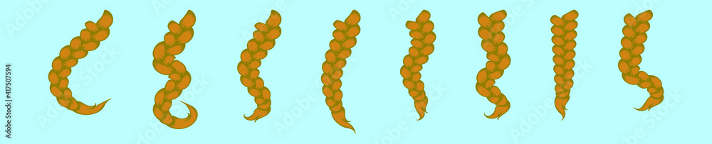 set of plait cartoon icon design template with various models. vector ...
