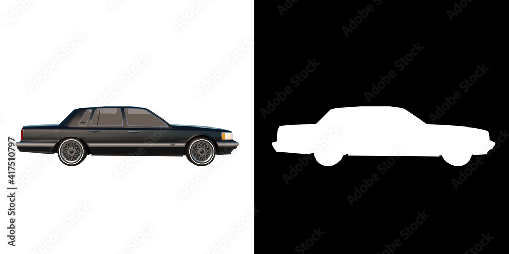 car city tourism transport 1 1990s- lateral side view white background ...