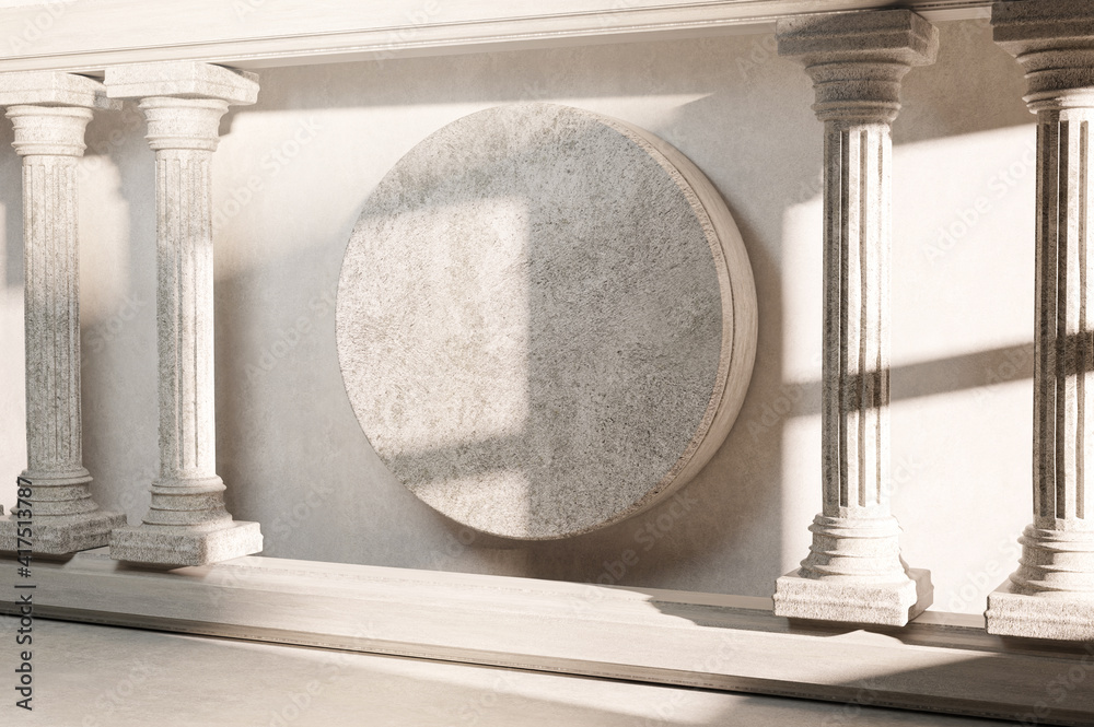 Blank Round Stone Classic Pillar Column Colonade Classical Architecture ...