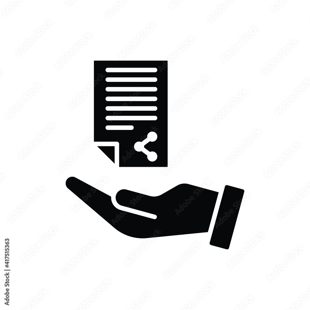 Document handover glyph icon. Simple solid style file symbol. Ownership ...