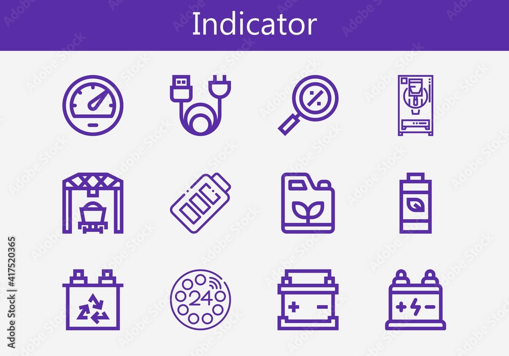 Premium Set Of Indicator Line Icons Simple Indicator Icon Pack Stroke