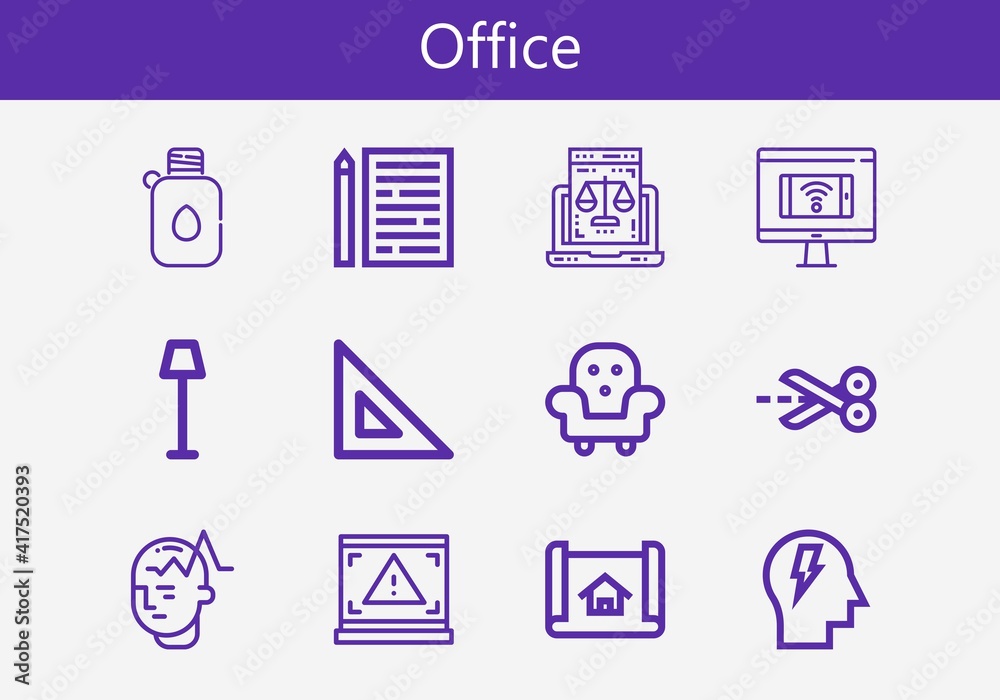 Premium set of office line icons. Simple office icon pack. Stroke ...